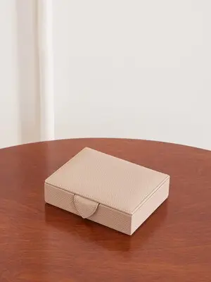 Smythson Panama Textured-leather Jewelry Box - Neutrals