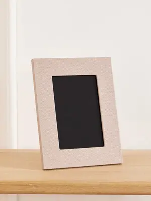 Smythson Panama Textured-leather Picture Frame - Neutrals