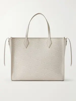 METIER Chameleon 41 Leather-trimmed Jacquard Tote - Gray