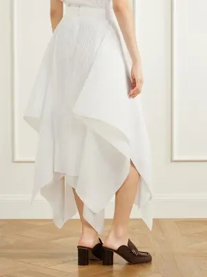 JW Anderson Asymmetric Plissè-crepe Midi Skirt