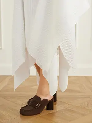 JW Anderson Asymmetric Plissè-crepe Midi Skirt