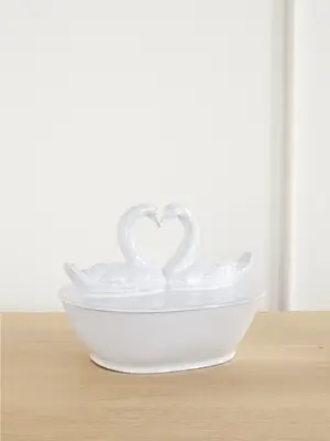 ASTIER DE VILLATTE Cygne Porcelain Box - White