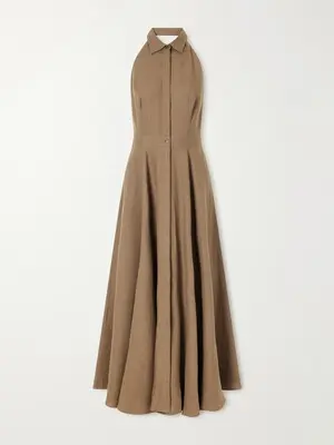Ralph Lauren Eldered Halterneck Linen Maxi Dress
