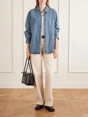 AMI Paris Logo-embroidered Denim Shirt