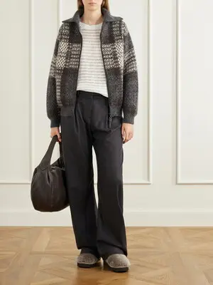 Brunello Cucinelli Monili Embellished Shearling Slip-ons