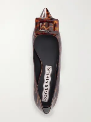 ROGER VIVIER Gommettine" Printed Patent-leather Ballet Flats - Tortoiseshell
