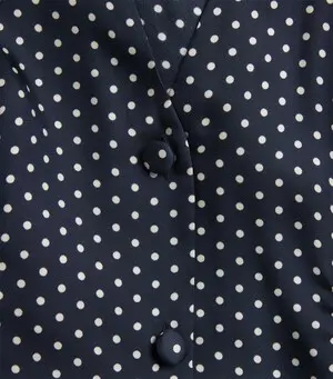 DÔEN Silk Blend Aubrey Mini Dress With Polka Dot Print