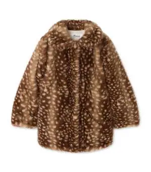 Bonpoint Faux Fur Deer Print Coat