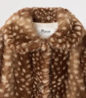 Bonpoint Faux Fur Deer Print Coat