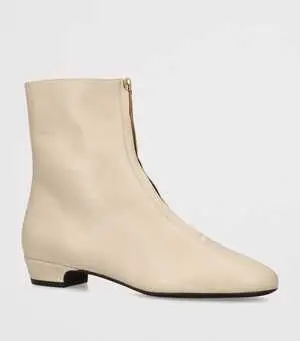 HERBERT LEVINE Zip Up Leather Ankle Boots