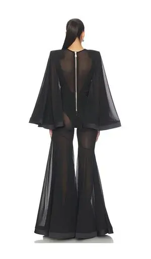 ZHIVAGO Illusion Survives Love Pc Mesh Jumpsuit - Black