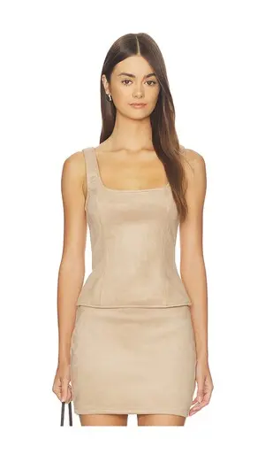 Superdown Patsie Faux Suede Top In . Also - Beige