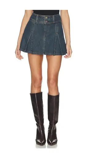 LEVI'S Inverted Pleat Mini Skirt In . Also - Blue