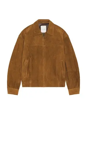 LE17SEPTEMBRE Cow Suede Zip Blouson - Brown