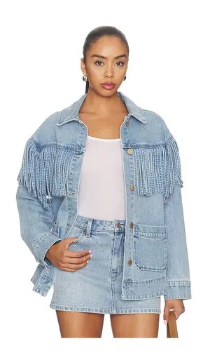 Show Me Your Mumu Ojai Fringe Jacket In . Also - Blue
