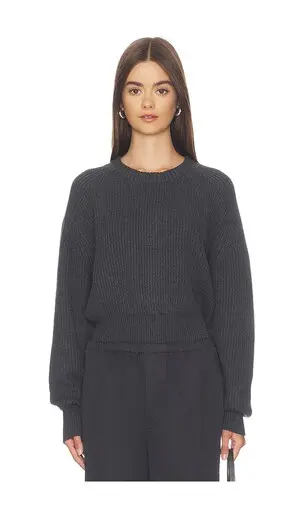 Enza Costa Cotton Cashmere Raglan Sweater In . Also - Charcoal