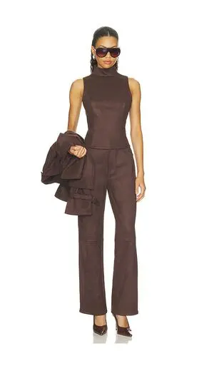 ELODIE THE LABEL Etienne Faux Suede Top