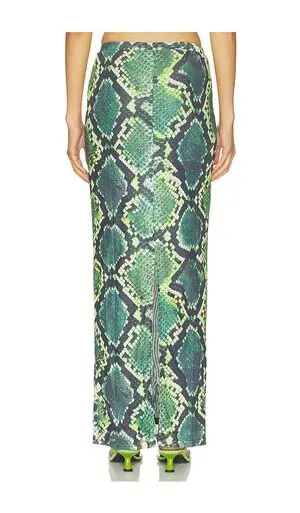 BY.DYLN Maddox Printed Jersey Maxi Skirt - Green