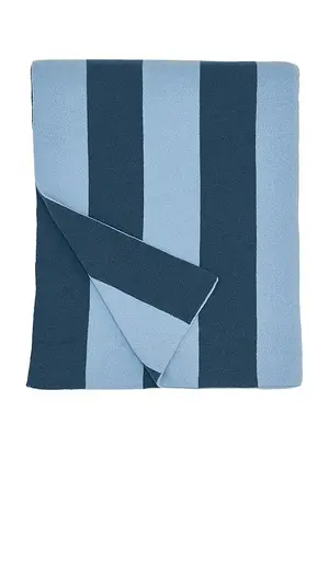 HAWKINS NEW YORK Simple Striped Throw Blanket - Blue