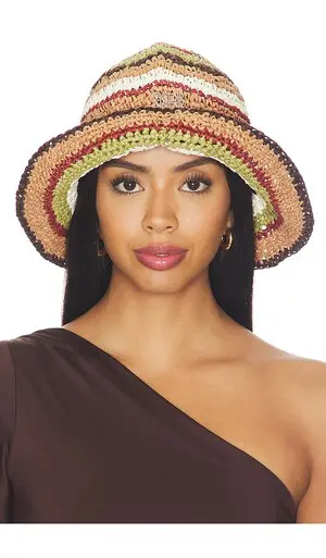 DE ROCOCO Crochet Bucket Hat - Brown
