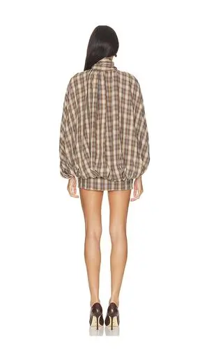 Prabal Gurung Tie-neck Short Cocoon Mini Dress In . Also