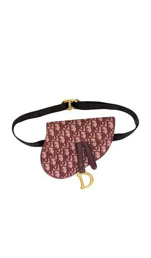 FWRD RENEW Dior Trotter Oblique Saddle Belt Bag - Red