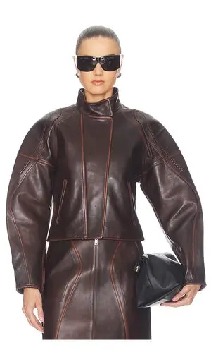 Helmut Lang Leather Saddle Jacket In . Also - Brown