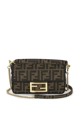 FWRD RENEW Fendi Mini Ff 1974 Baguette Shoulder Bag - Brown