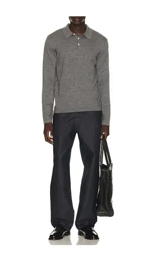 Simkhai Reynolds Long Sleeve Polo In . Also - Grey