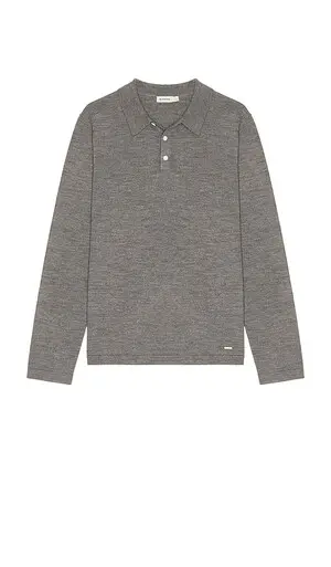 Simkhai Reynolds Long Sleeve Polo In . Also - Grey