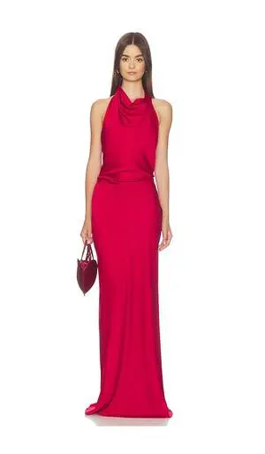 Simkhai Reannon Draped Gown In . Also - Red