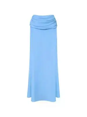 POST MERIDIEM Draped Chiffon Maxi Skirt - Blue