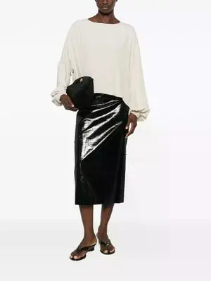 DRYKORN Gathered Cuff Boat-neck Blouse - Neutrals