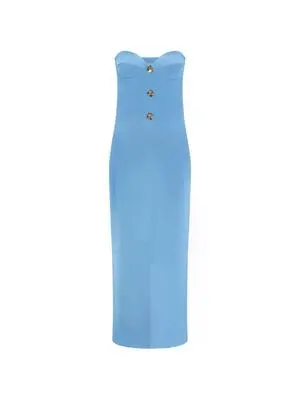 VIOLANTE NESSI Cady Strapless Corset-bodice Midi Gown