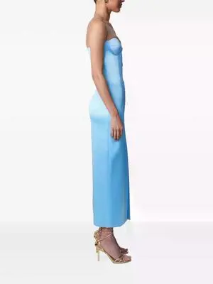 VIOLANTE NESSI Cady Strapless Corset-bodice Midi Gown