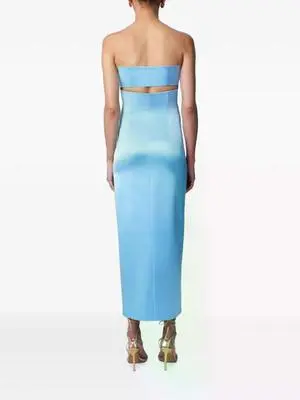 VIOLANTE NESSI Cady Strapless Corset-bodice Midi Gown