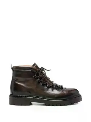 Officine Creative Lace-up Leather Ankle Boots - Brown