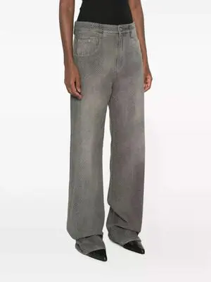 Ermanno Scervino Geometric-pattern Wide-leg Jeans - Grey