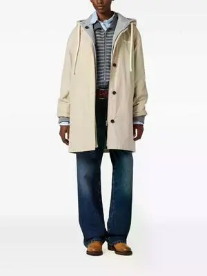 Miu Miu Single-breasted Panama Cotton And Fleece Caban Jacket