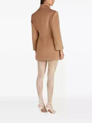 VIOLANTE NESSI Double-breasted Padded-shoulder Camel Hair Coat