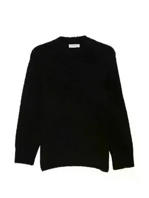 LANEUS Bouclé-knit Crew Neck Sweater