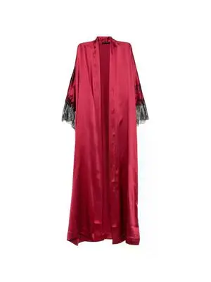 Carine Gilson Lace-trim Silk Kimono