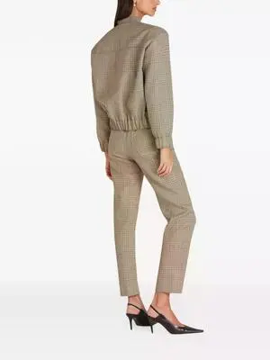VIOLANTE NESSI Houndstooth-pattern Wool Bomber Jacket