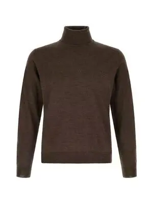 ZANONE High-neck Ribbed-trim Sweater - Brown