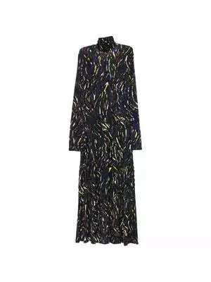 Proenza Schouler White Label Abstract Print High Neck Maxi Dress - Blue