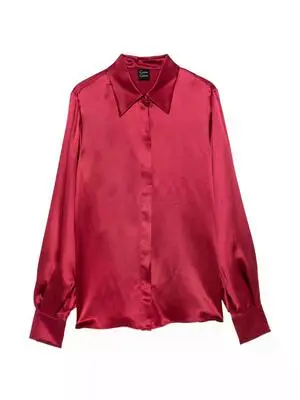 Carine Gilson Silk Balloon-sleeve Shirt - Red