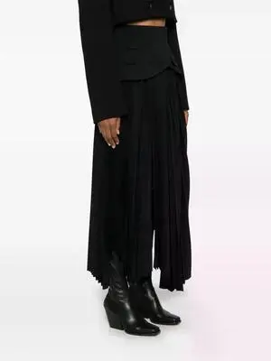 A.W.A.K.E. Mode Pleated Asymmetric Maxi Skirt