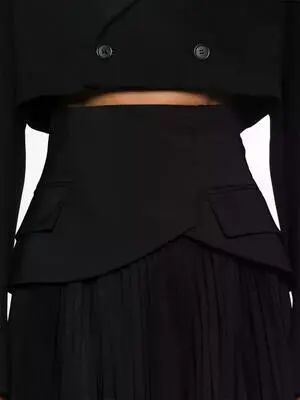 A.W.A.K.E. Mode Pleated Asymmetric Maxi Skirt