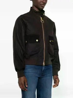 Barbour Corduroy Trimmed Pocket Detail Bomber Jacket - Brown