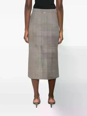 TWINSET Check-pattern Midi Pencil Skirt